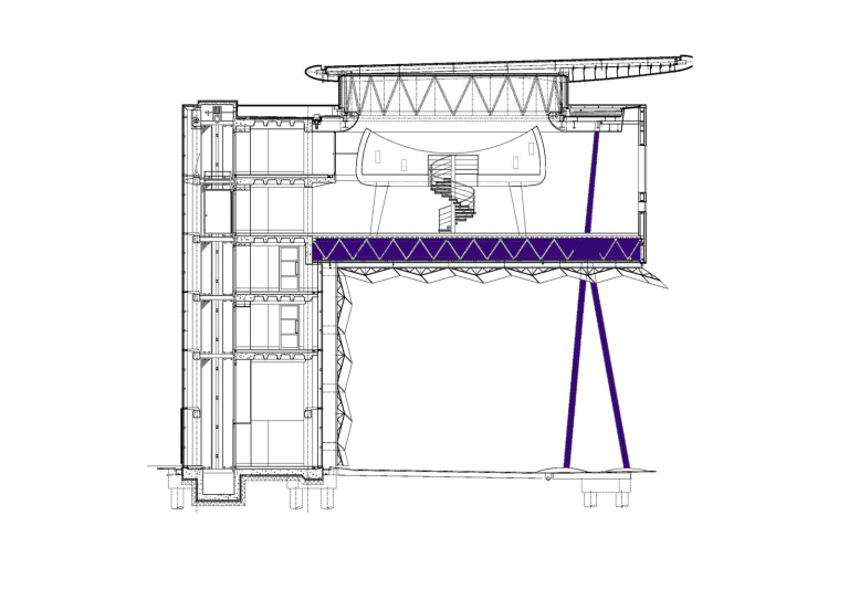 Peckham Library sección - WikiArquitectura